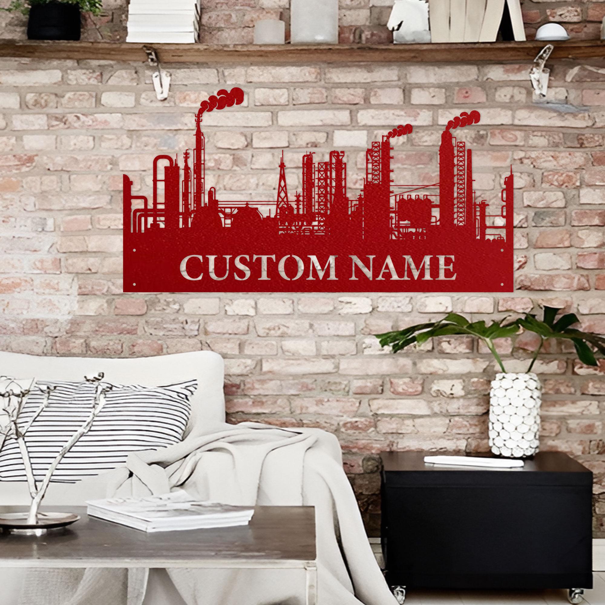 Personalized Refinery Metal Sign: Custom Last Name Wall Art - Etsy