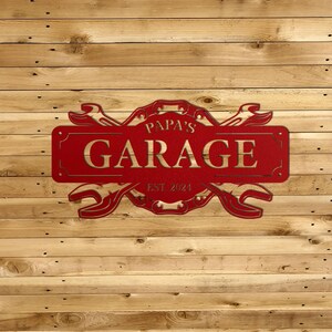 Personalized Metal Garage Sign Custom Workshop Name Sign Home Decor Car ...