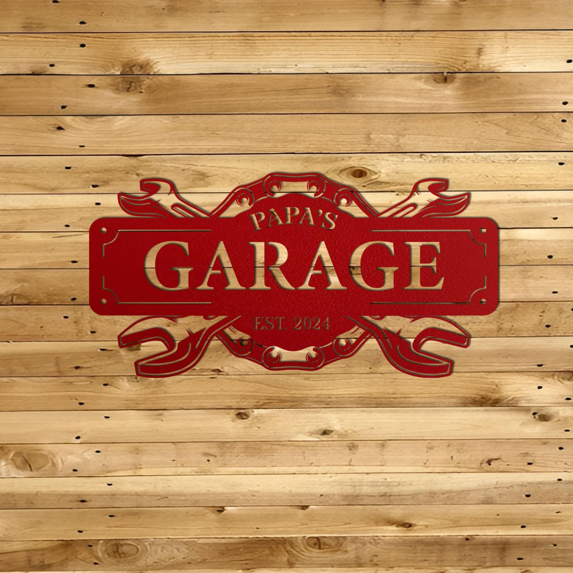Personalized Metal Garage Sign Custom Workshop Name Sign Home Decor Car ...