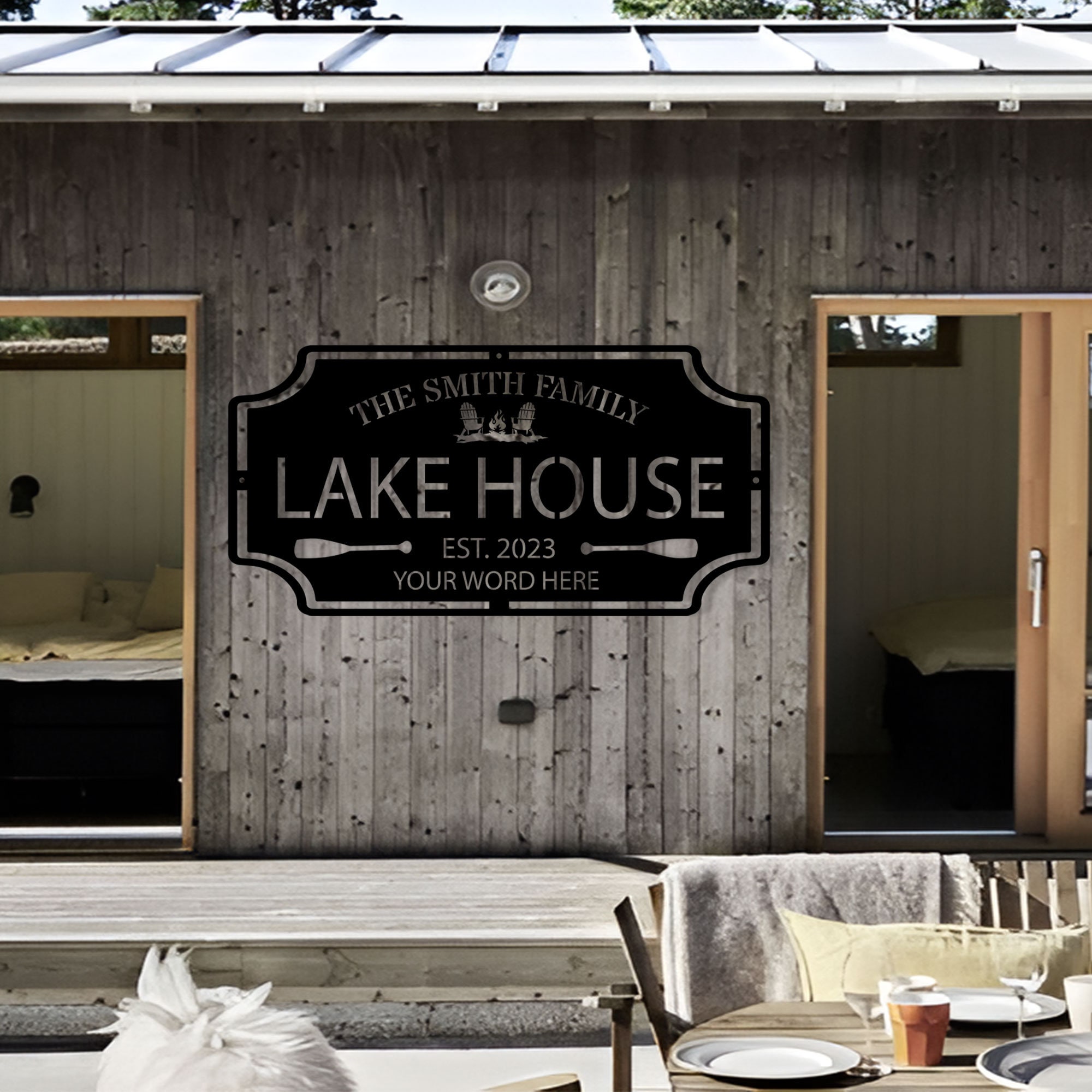 Personalized Lake House Metal Sign: Custom Welcome Decor - Etsy
