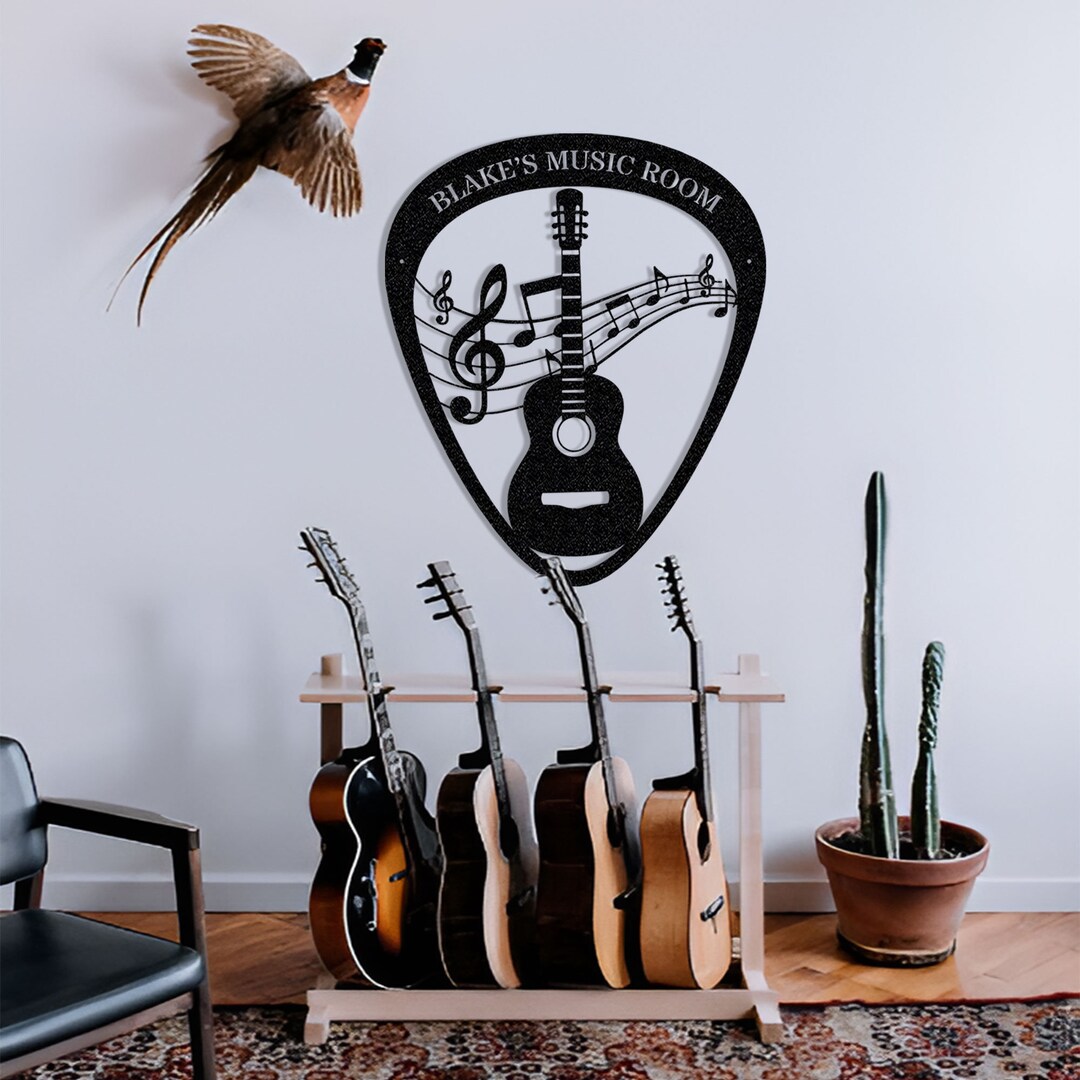 Personalized Guitar Player Metal Wall Art: Music Room Decor - Etsy