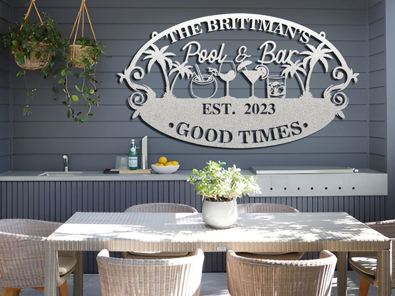 Personalized Family Poolside Sign Outdoor Swimming Pool Metal - Etsy