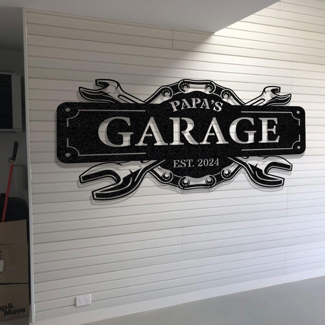 Personalized Metal Garage Sign Custom Workshop Name Sign Home Decor Car ...