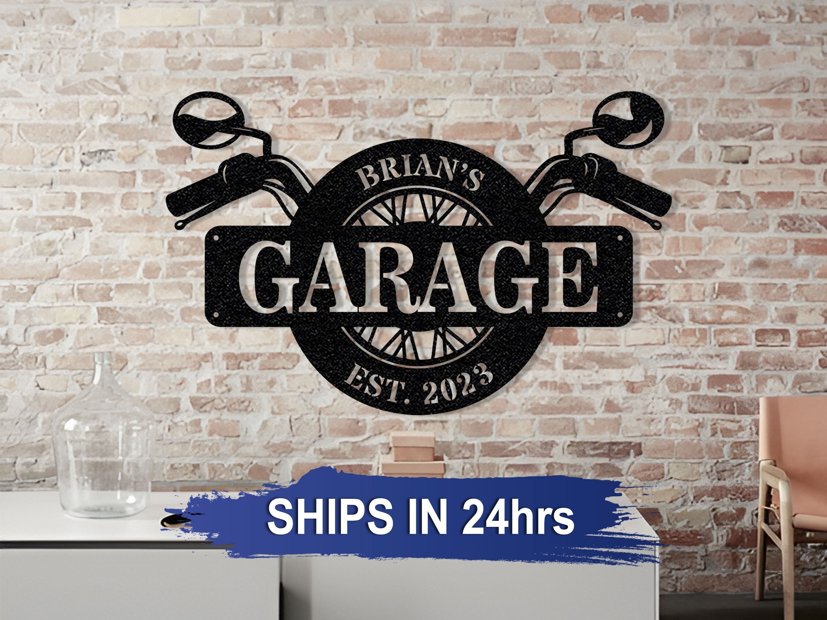 Personalized Motorcycle Garage Metal Sign - Custom Biker Garage Art - Etsy
