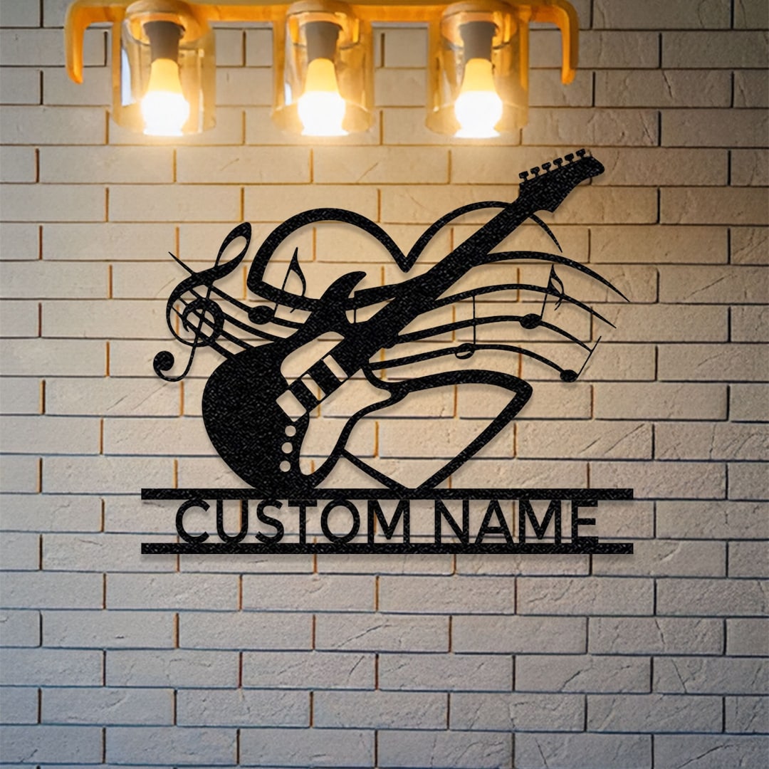 Personalized Electric Guitar Metal Sign,guitar Metal Wall Art,guitar ...