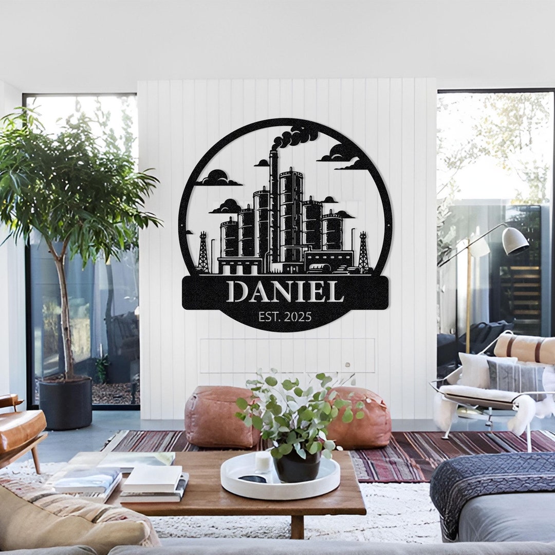 Custom Oil Field Metal Sign Wall Art With Last Name Personalized,oil ...