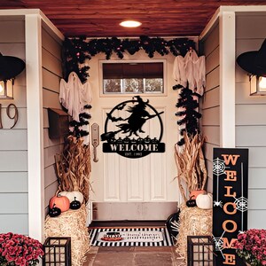 Personalize Witch Metal Sign,welcome Sign Halloween Decor,witch Sign ...