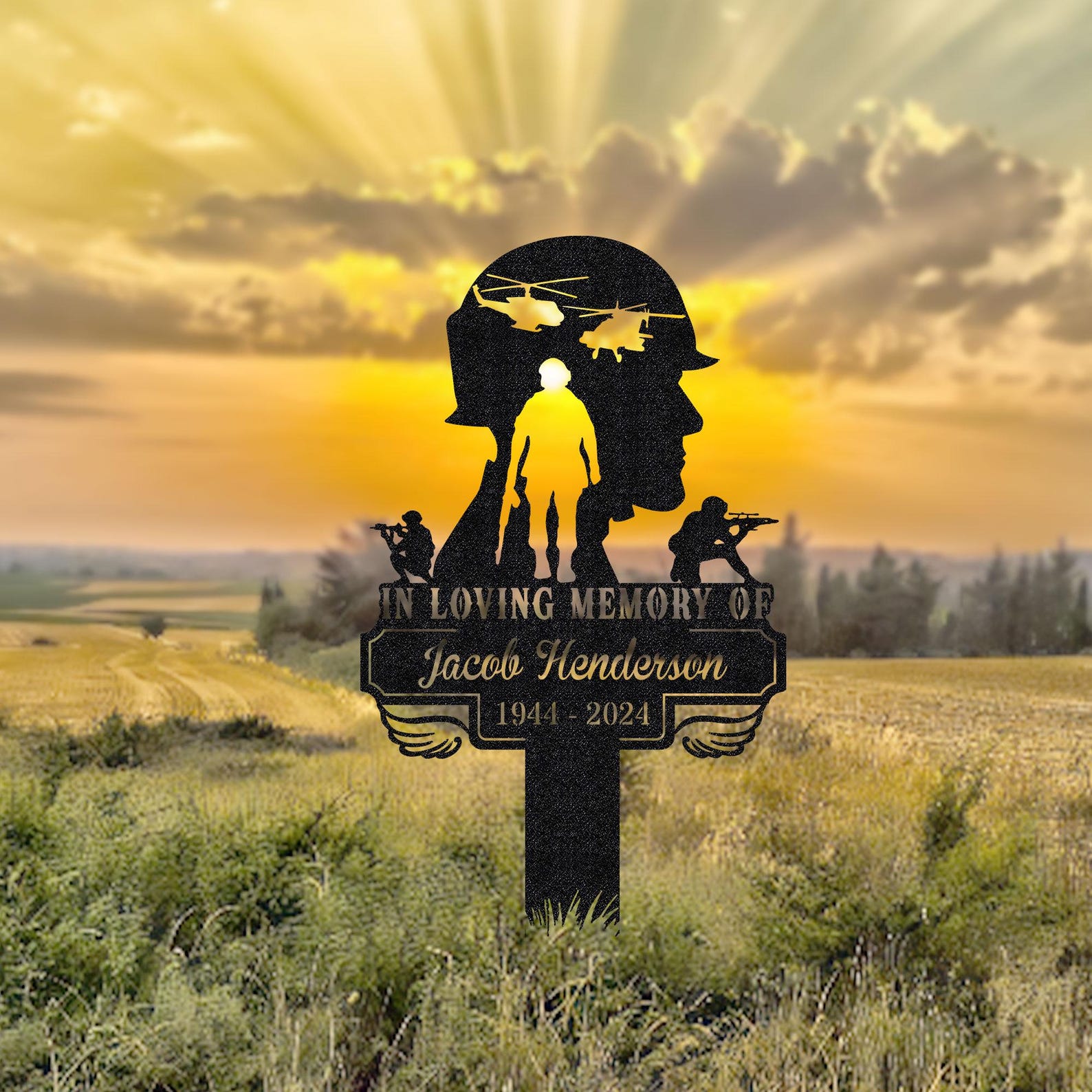 Personalized Soldier Memorial Plaque Stake: Veteran Remembrance Gift - Etsy