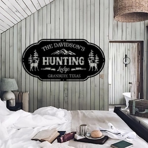 Personalized Hunting Lodge Sign,deer Hunting Sign,personalized Name ...