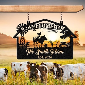 Custom Metal Barn Sign,metal Farm Sign Name Sign,large Metal Name Sign ...