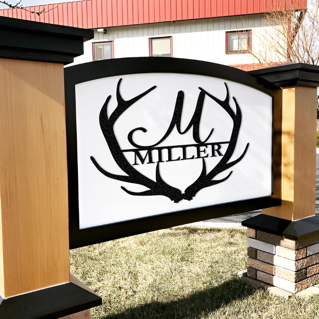 Antler Monogram Letter Sign,antler Wall Art,hunter Gift,elk Deer Camp ...
