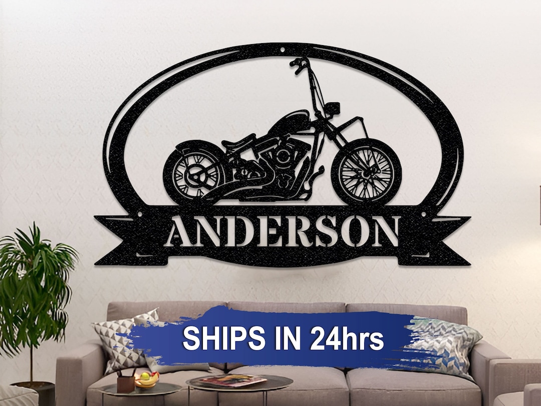 Custom Motorcycle Sign,motorcycle Metal Wall Art,personalized Biker ...