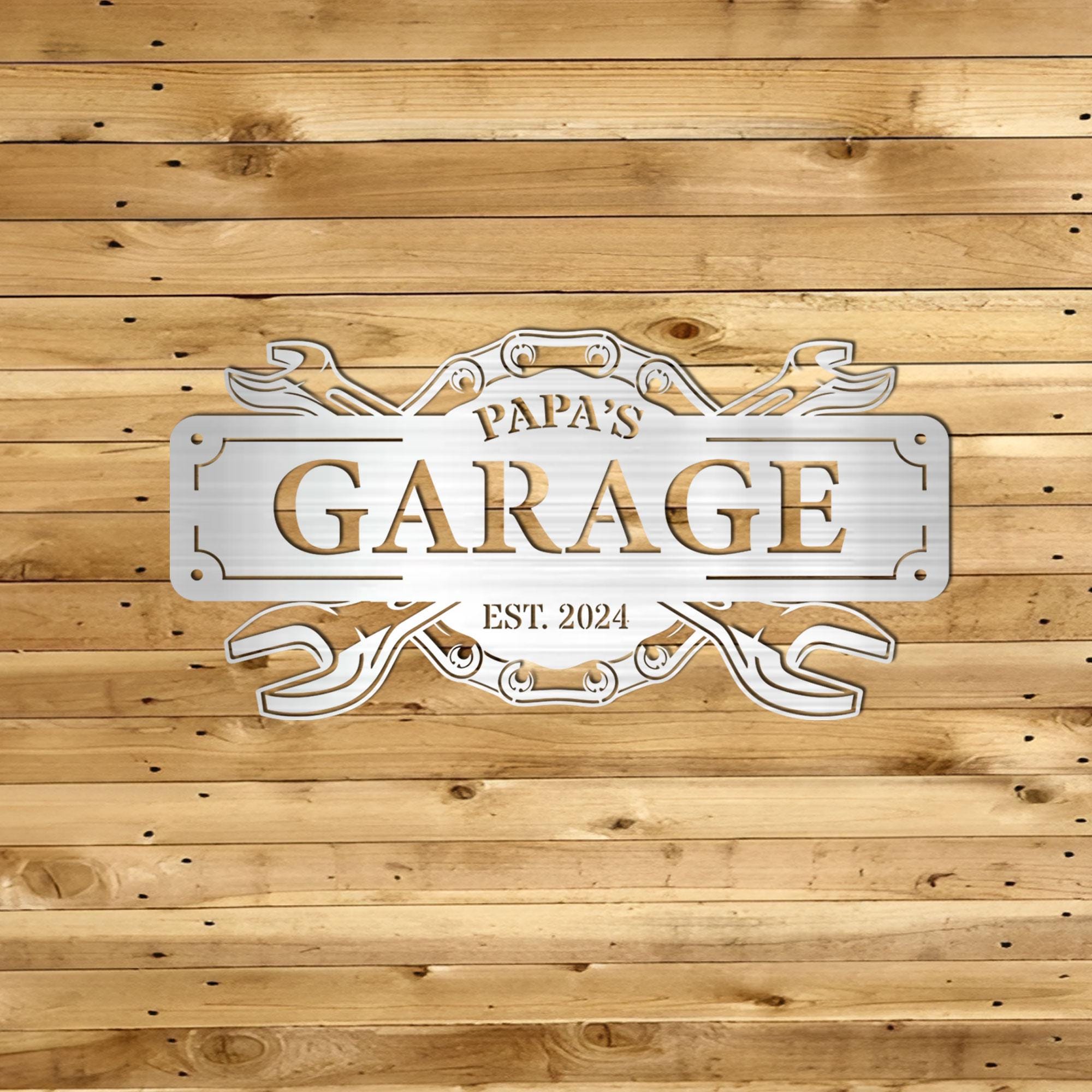 Personalized Metal Garage Sign Custom Workshop Name Sign Home Decor Car ...