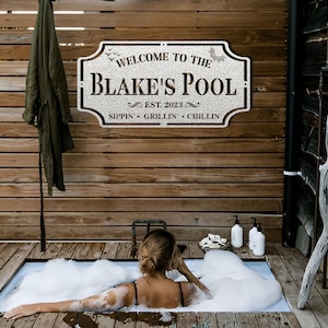 Personalized Family Pool Sign,welcome Pool Metal Sign,outdoor Pool ...