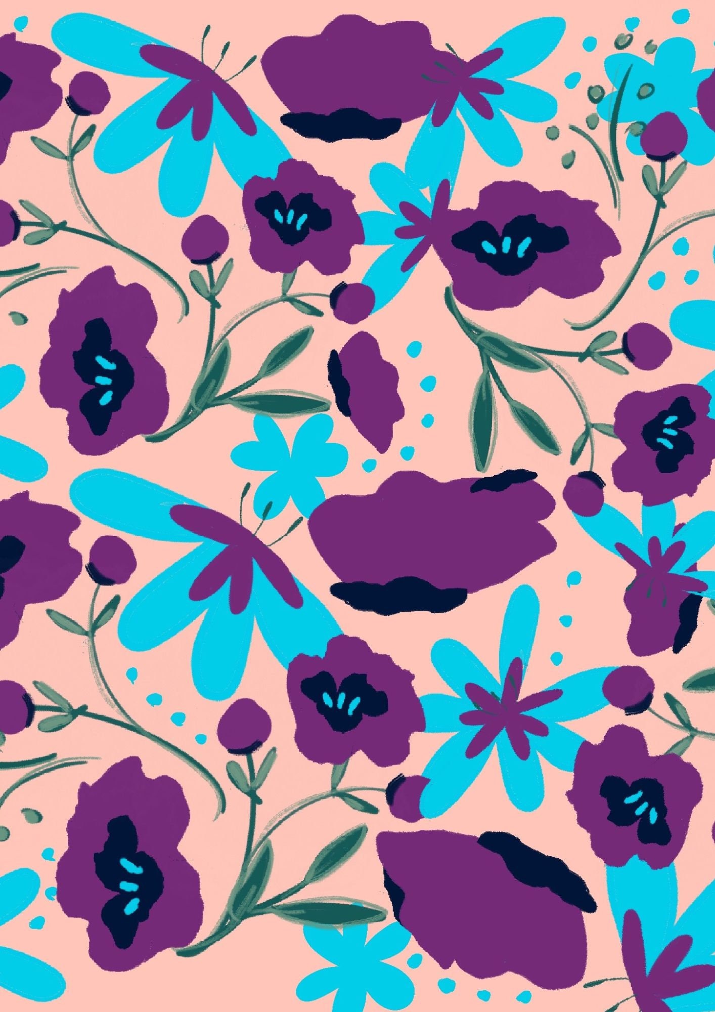 Cottagecore Printable Floral Print Eclectic Digital Print - Etsy