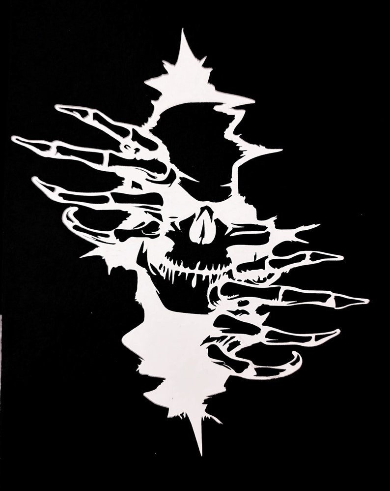 White Skull Decal: Weatherproof Vinyl Sticker for Car, Motorcycle ...