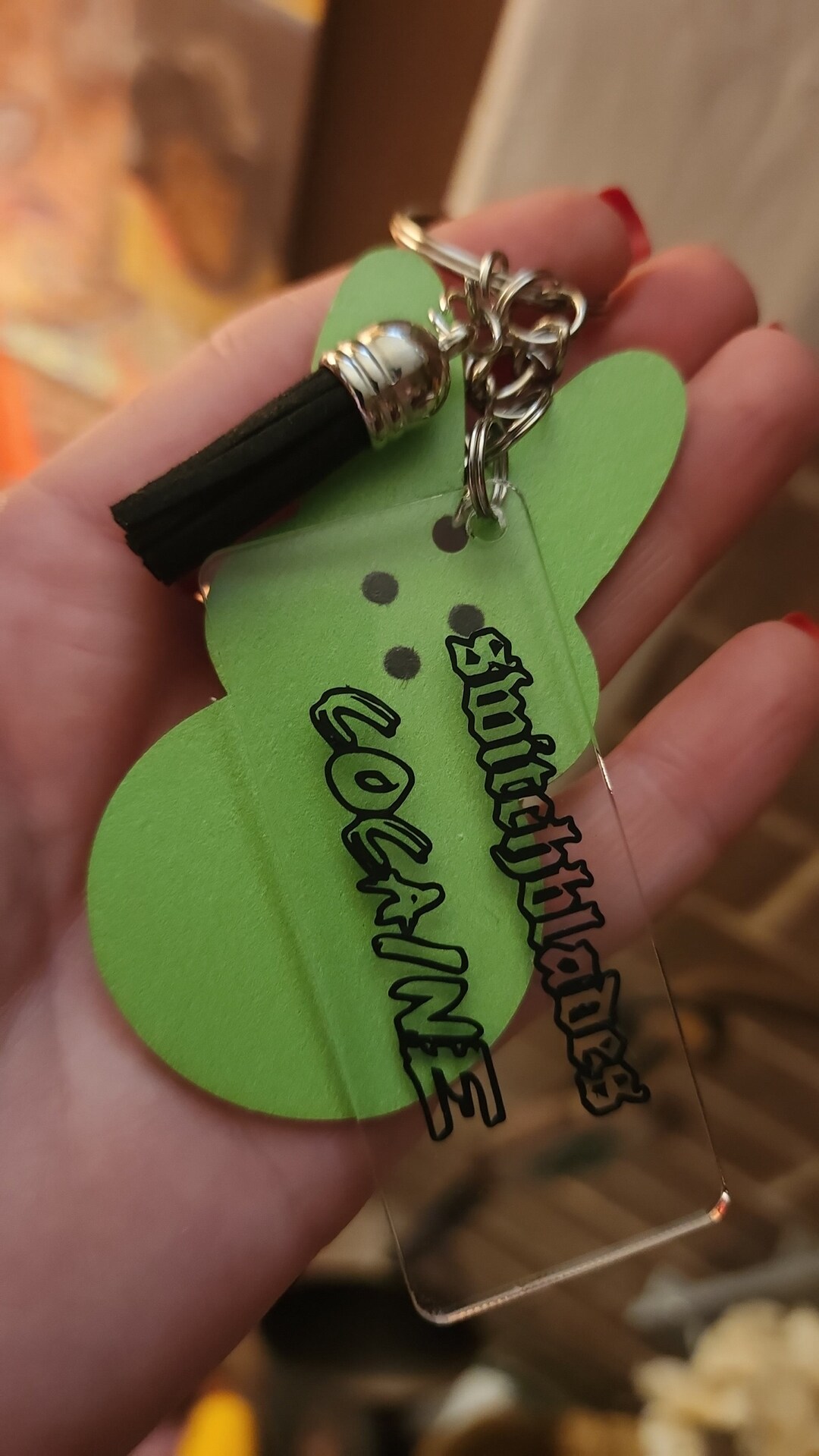 Lil Peep Keychain: Wooden Bunny, Witchblades Lyrics, Black Tassel - Etsy
