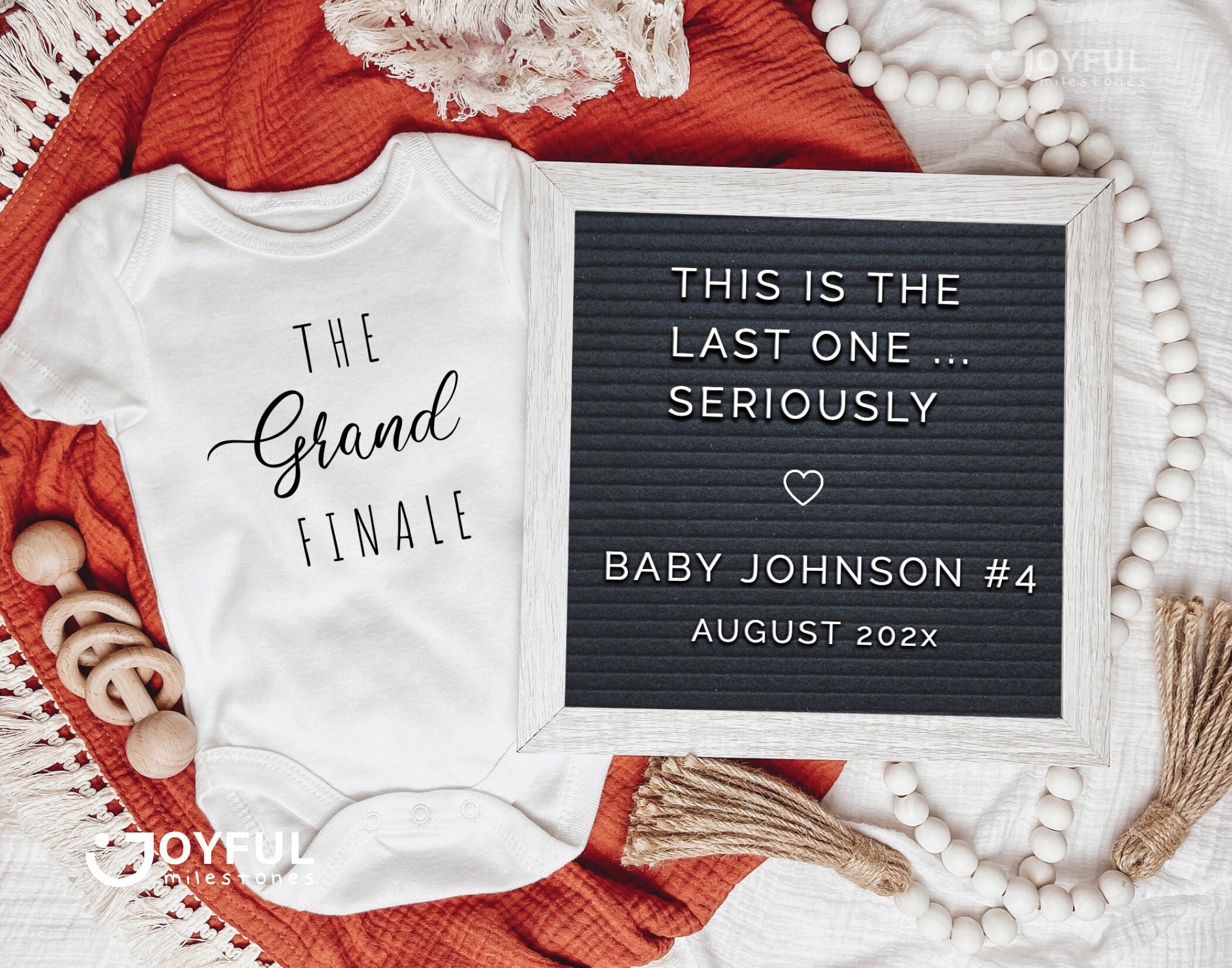 Editable Digital Pregnancy Announcement, the Grand Finale, Boho ...