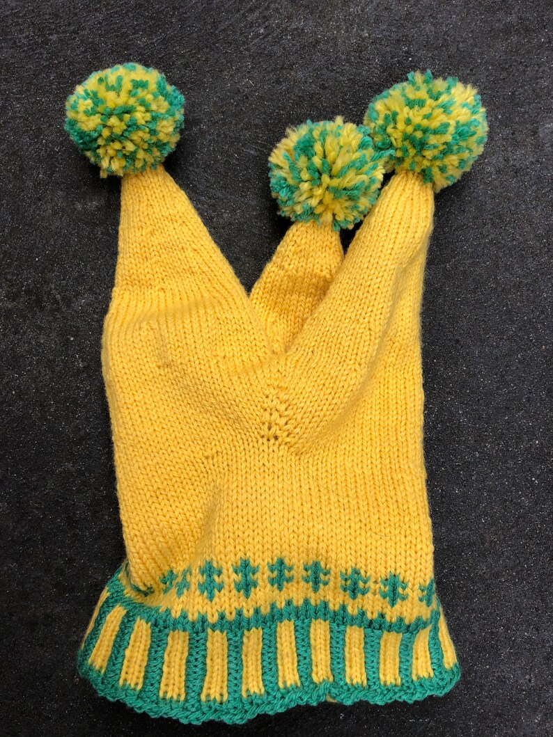Yellow and Green Jester Hat With Detachable Pompoms - Etsy