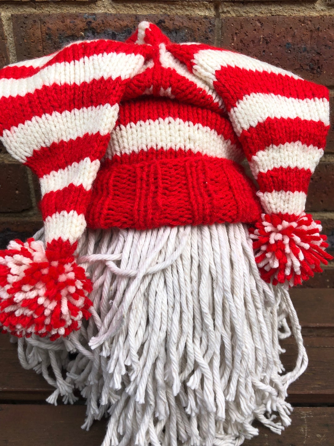 Red and Cream Stripped Jester Hat With Detachable Pompoms - Etsy