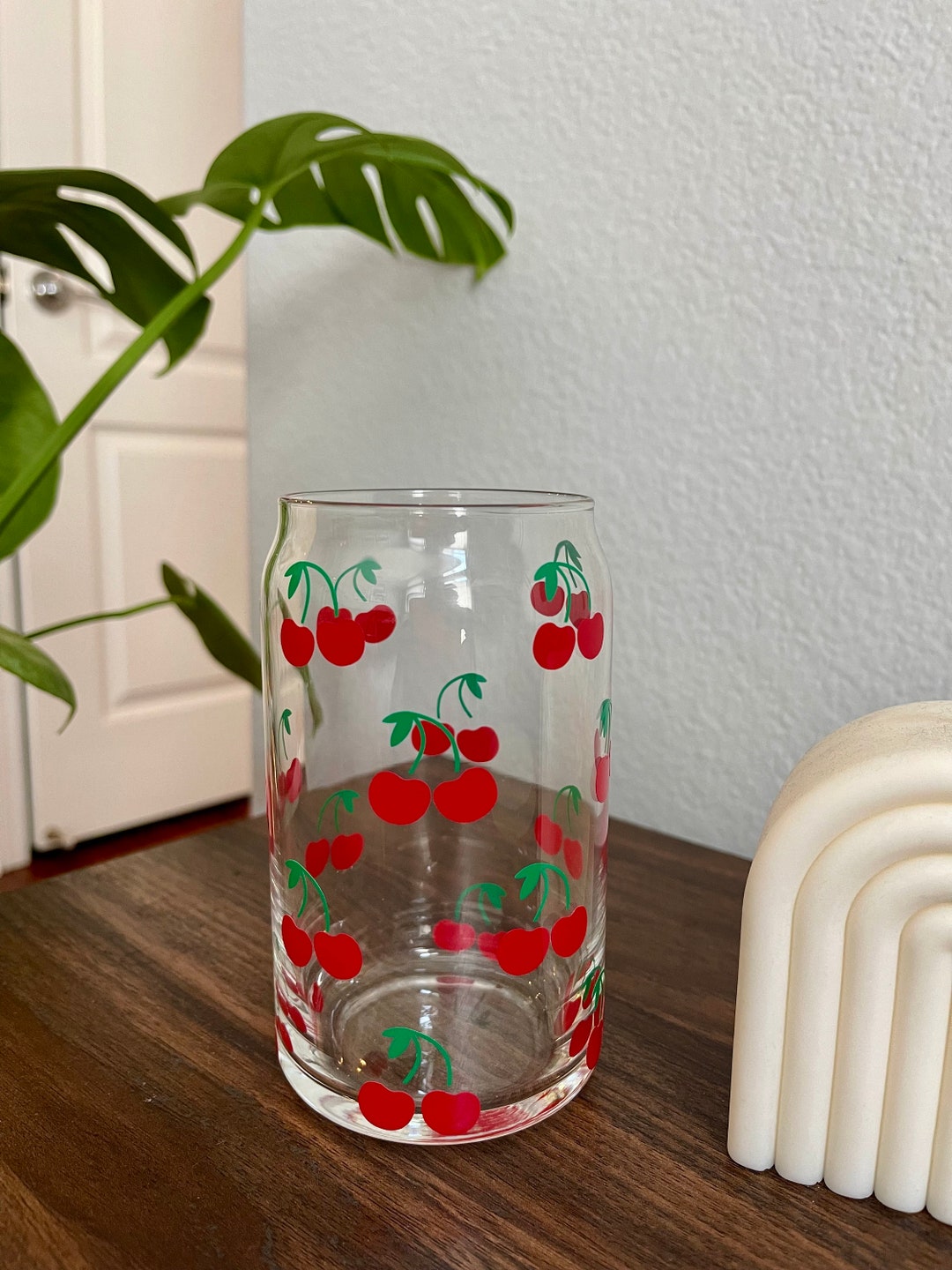 Cherry Coffee Beer Glass Cup | Iced Coffee Glass Can | Cherry Beer Can ...