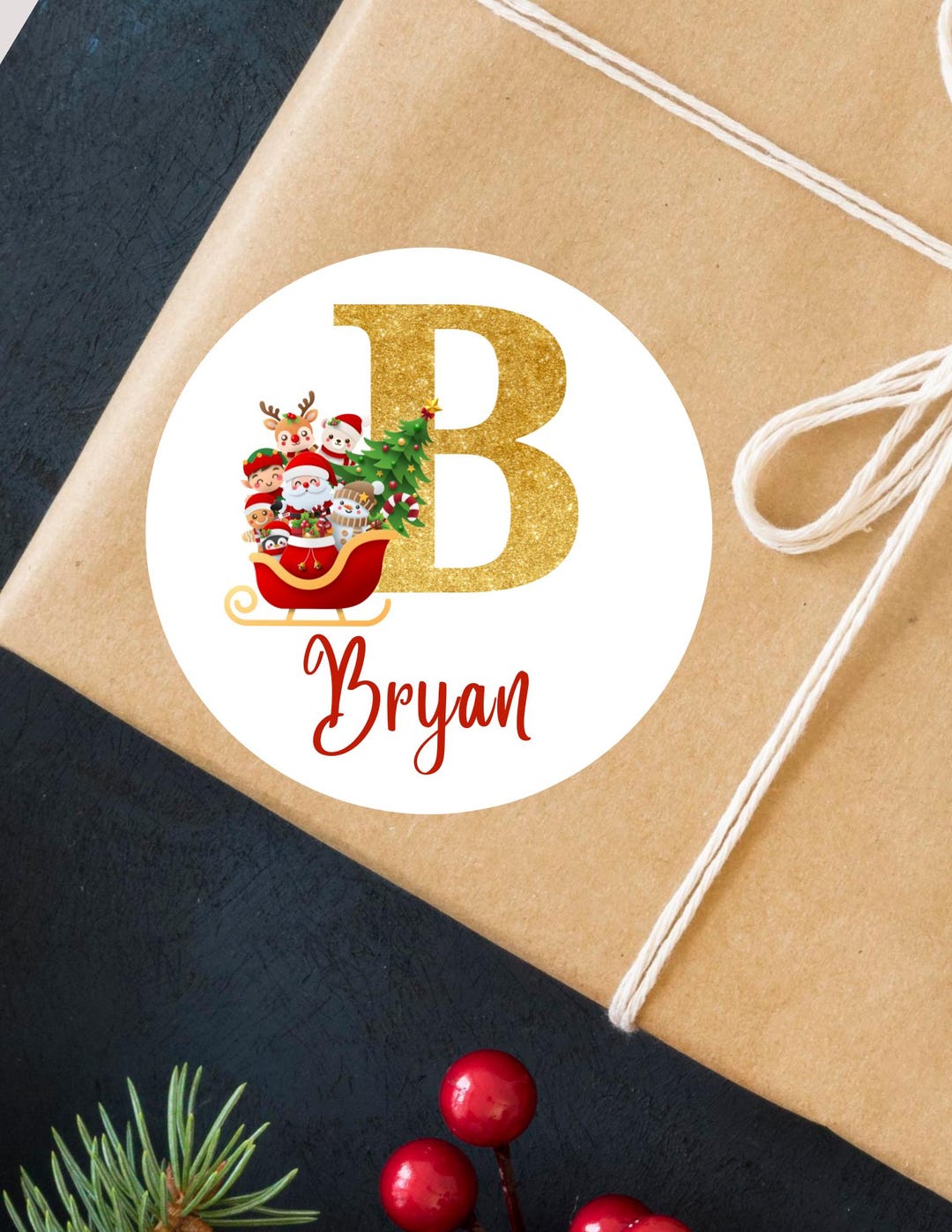 30 Personalized Christmas Stickers | Personalized Gift Sticker Labels ...