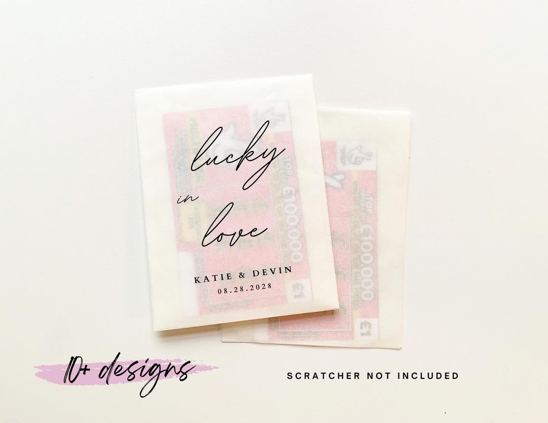 20 Lucky in Love Lottery Ticket Favor Bag || Personalized Wedding Favor ...