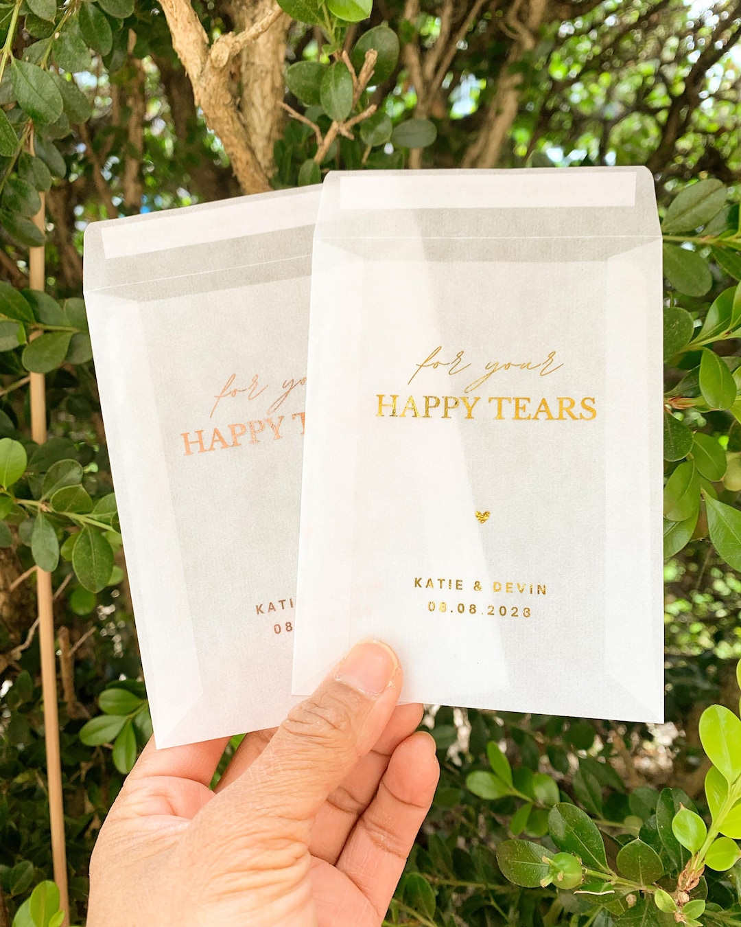 20 Personalized Wedding Tissue Packs Gold Foil| Personalized Wedding ...