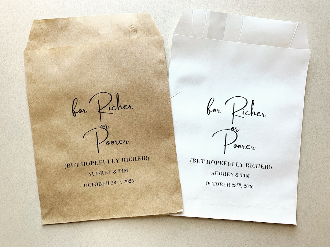 25 for Richer or for Poorer Favor Bag || Personalized Wedding Favor Bag ...