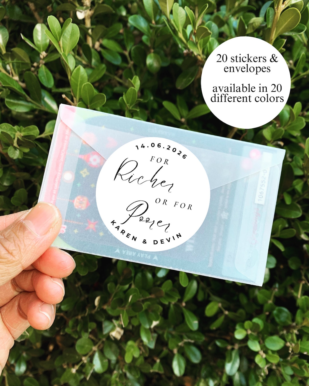 20 for Richer or for Poorer Lottery Ticket Favor Bag || Personalized ...