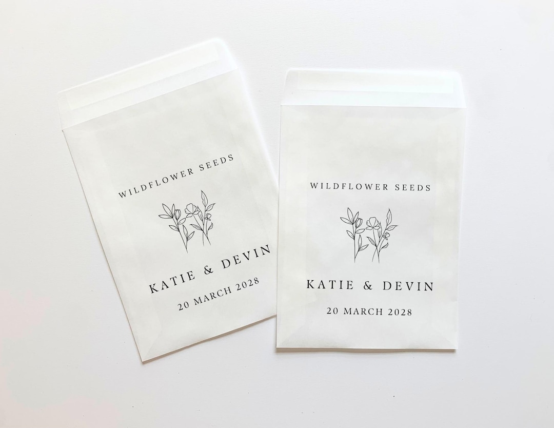 12 Wildflower Seed Packets | Personalized Seed Packets Favor for ...