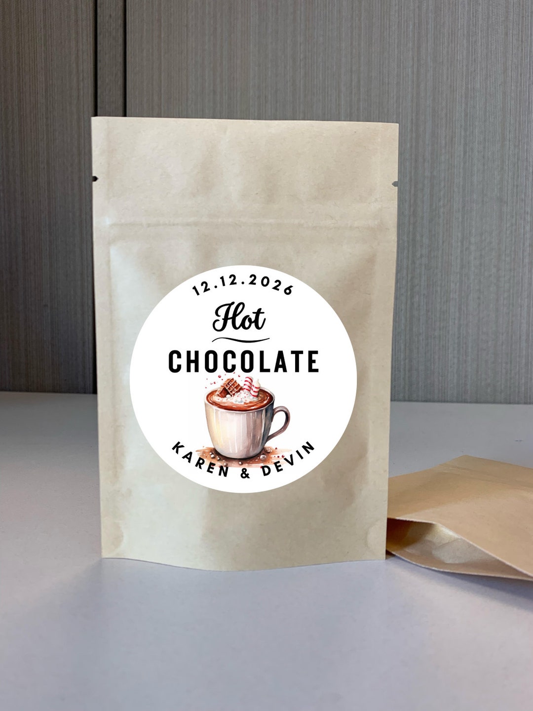 24 Personalized Hot Chocolate Favors for Guest, Personalized Hot ...
