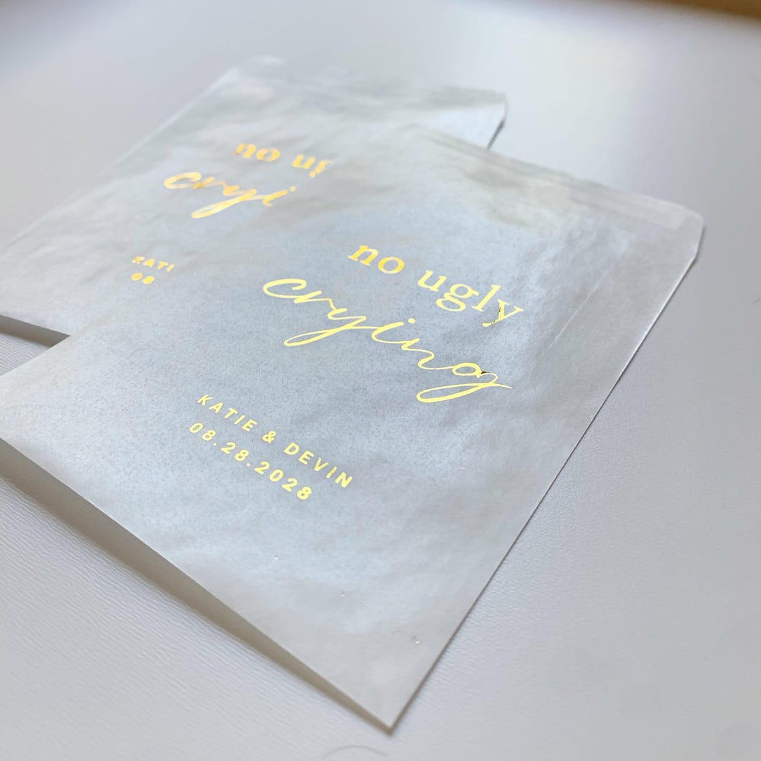 20 Personalized Wedding Tissue Packs Gold Foil| Personalized Wedding ...