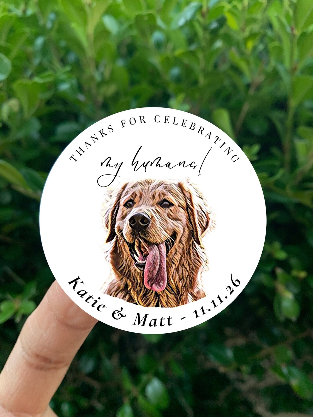 20 Wedding Favors Stickers | Custom Pet Stickers | Thanks for ...
