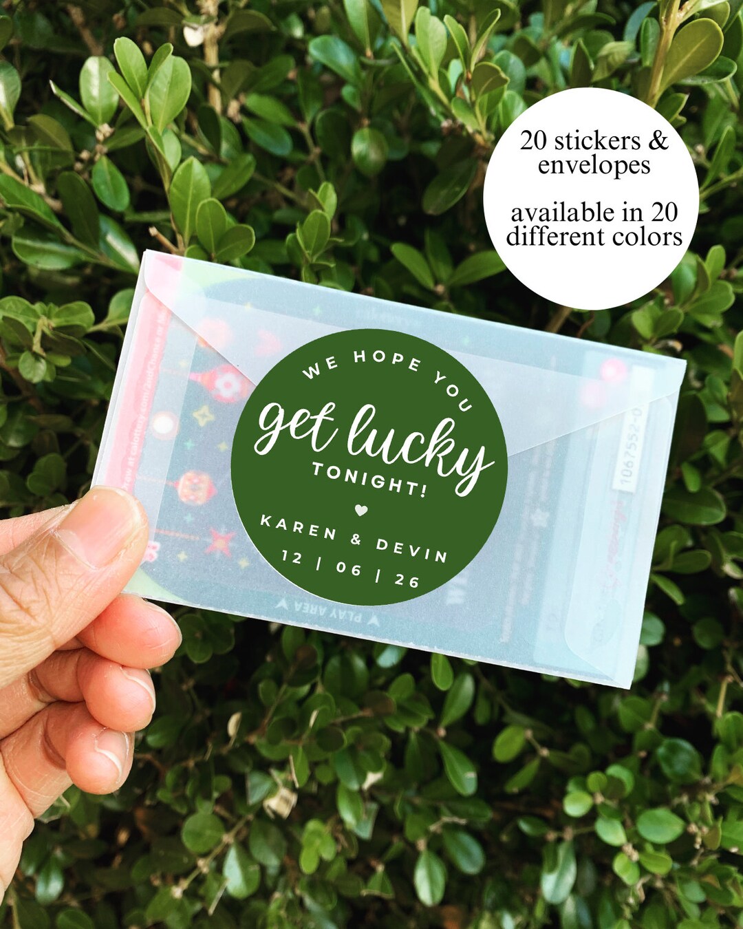 20 Get Lucky Tonight Lottery Ticket Favor Bag || Personalized Wedding ...
