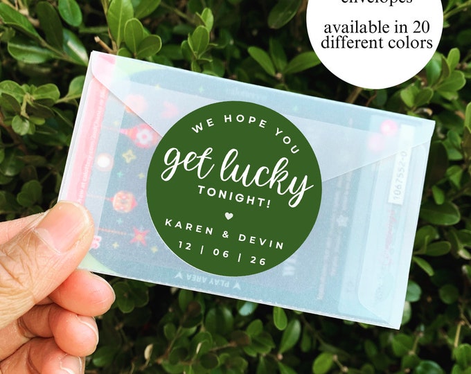 20 Get Lucky Tonight Lottery Ticket Favor Bag Personalized Wedding ...