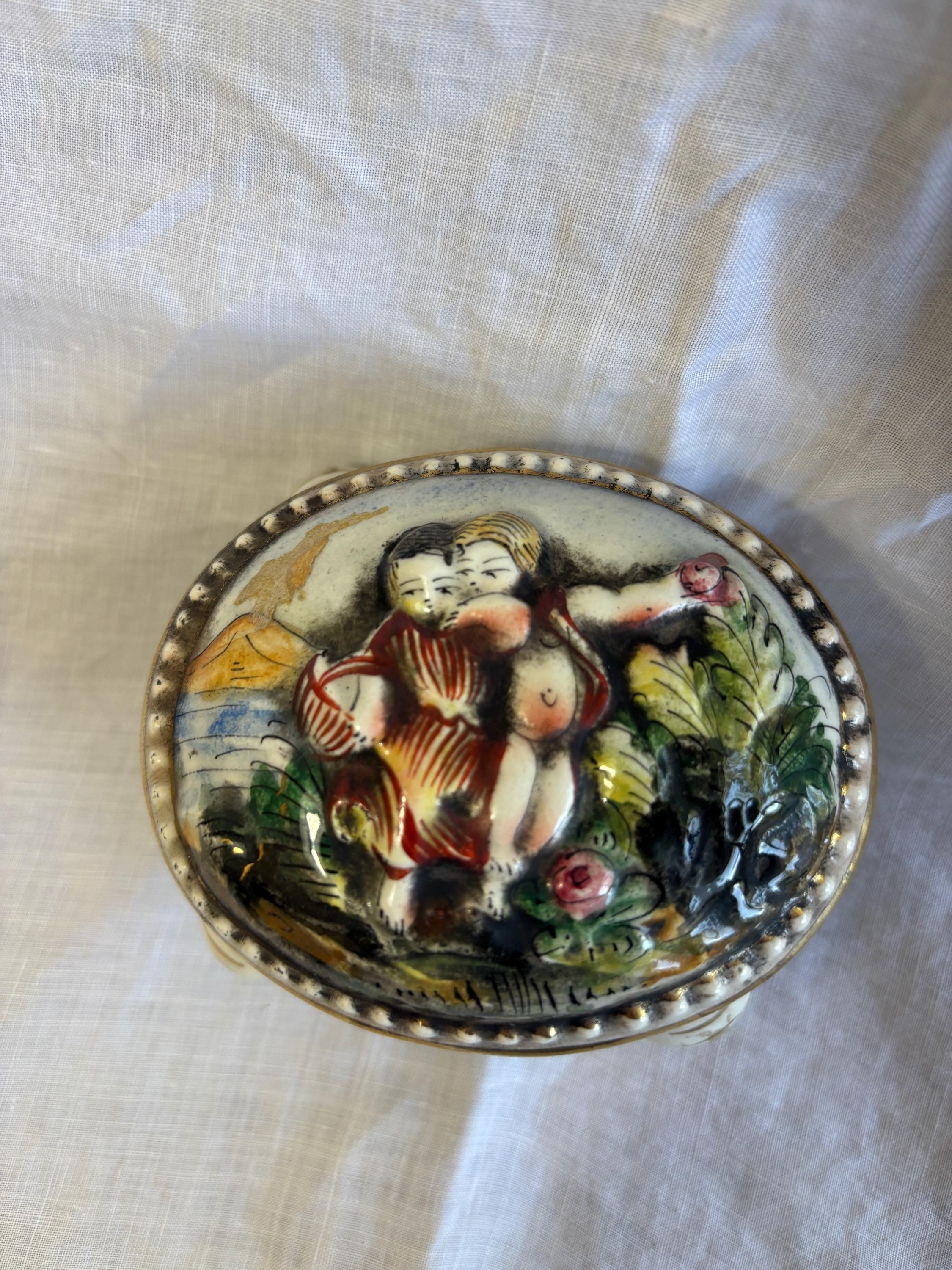 Antique Capodimonte Porcelain Box - Etsy