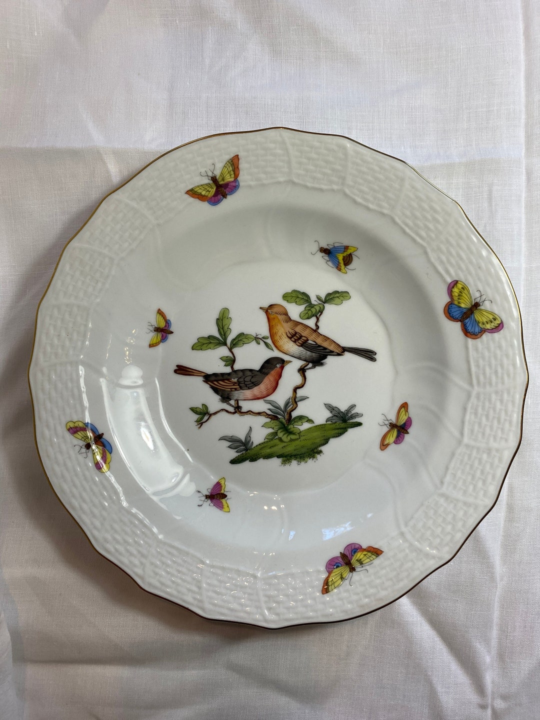 Vintage Herend Dinner Plate With Birds and Butterflies - Etsy