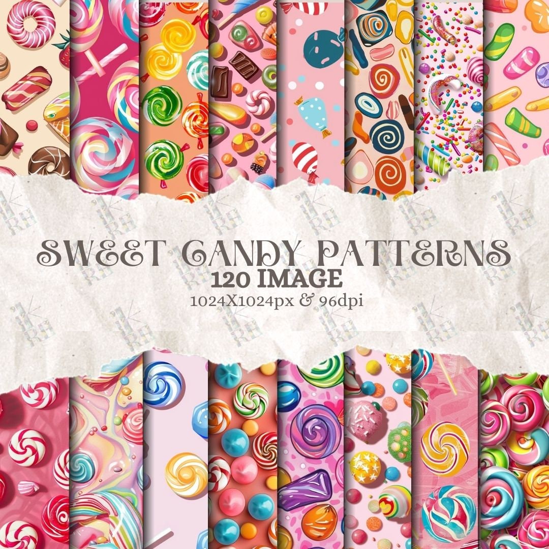 120 + Sweet Candy Patterns: Digital Delights for Etsy Creators ...