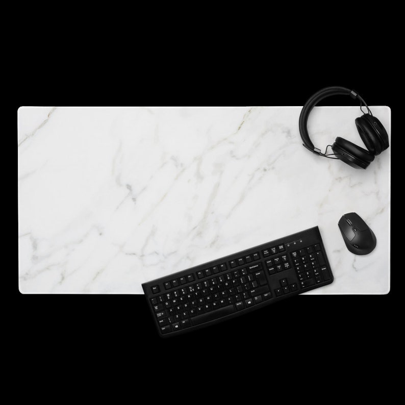 White Marble Mouse Pad, Cute Office Decor, Stylish Mouse Pad, Sleek and ...
