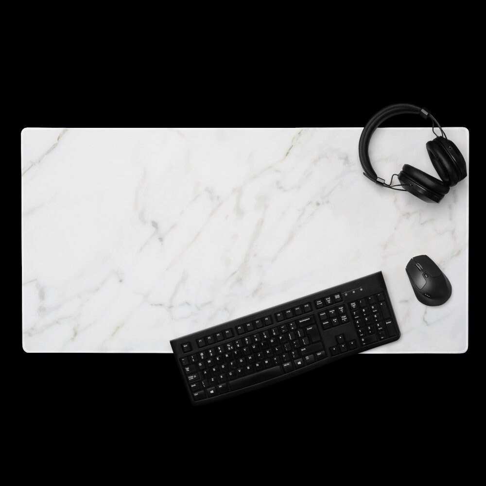 White Marble Mouse Pad, Cute Office Decor, Stylish Mouse Pad, Sleek and ...