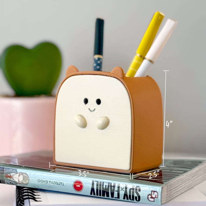 Kawaii Bread Shaped Pen Holder and Desk Organizer, Cute Gift - Etsy
