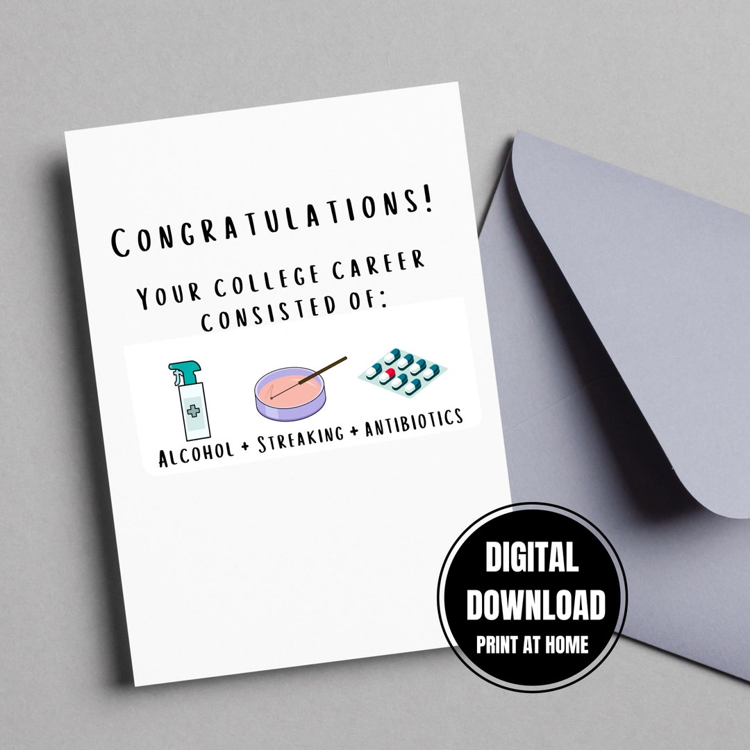 Biology Graduation Printable Card, Science Inspired Humour, Great for ...
