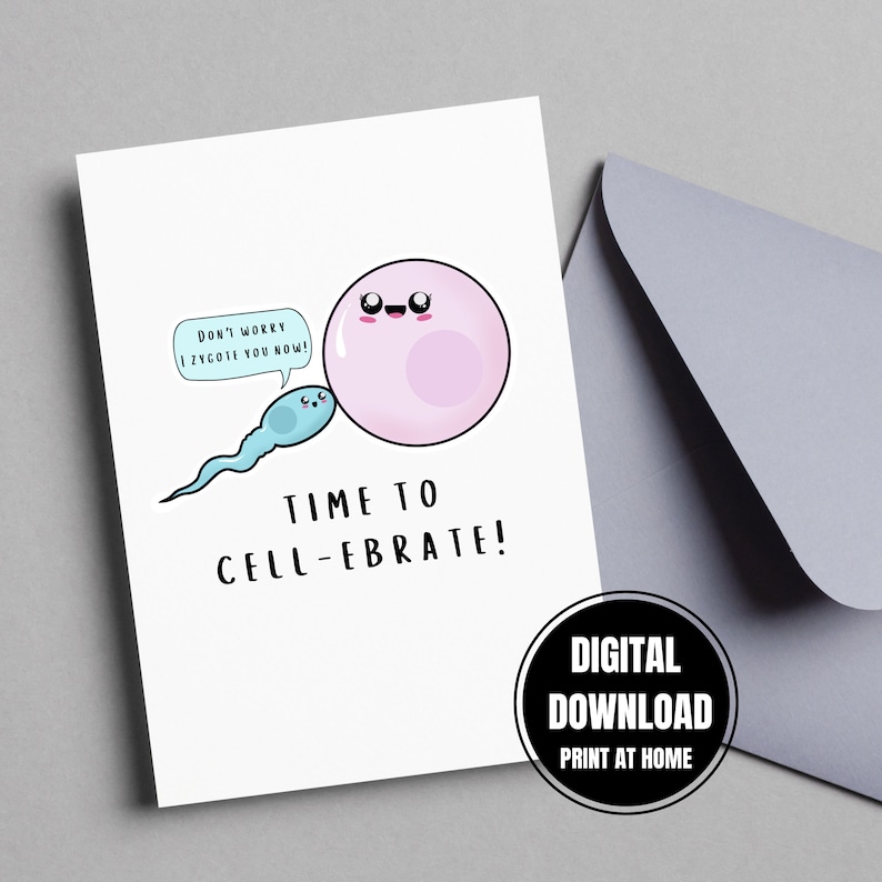 Pregnancy Congratulations Card, Science Inspired Humour, Baby Shower ...