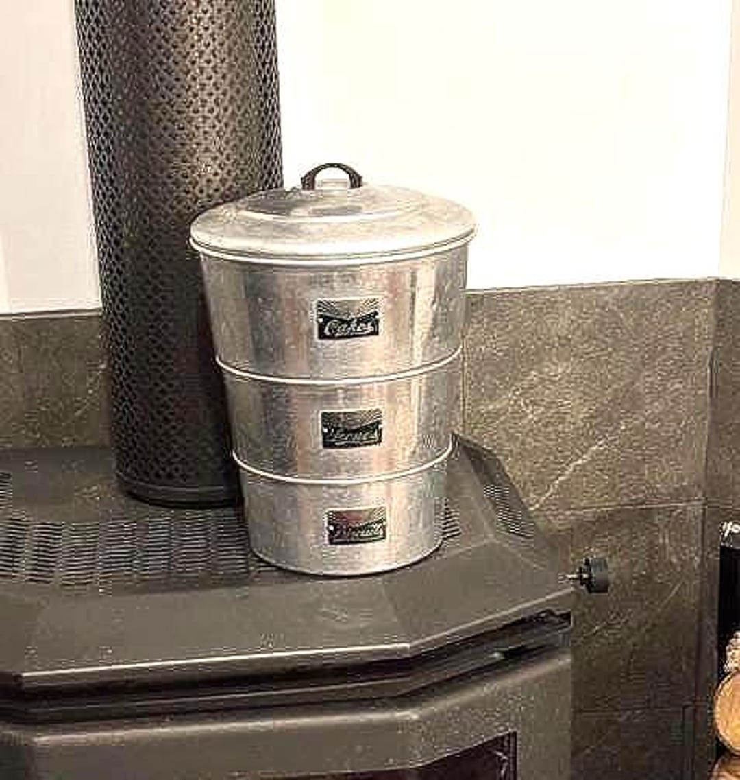 Vintage Aluminium Stacking Canister Tower for Cakes, Scones and ...