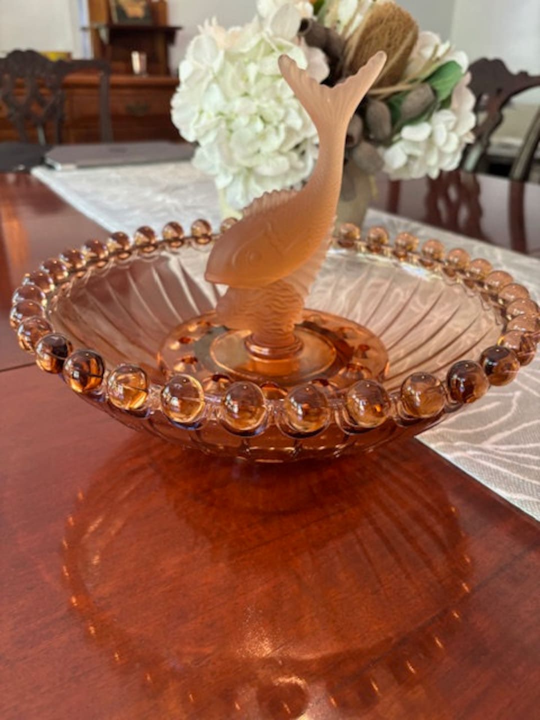 An Art Deco, 1930s, Josef Inwald Dusky Pink Glass Water Splash Design ...