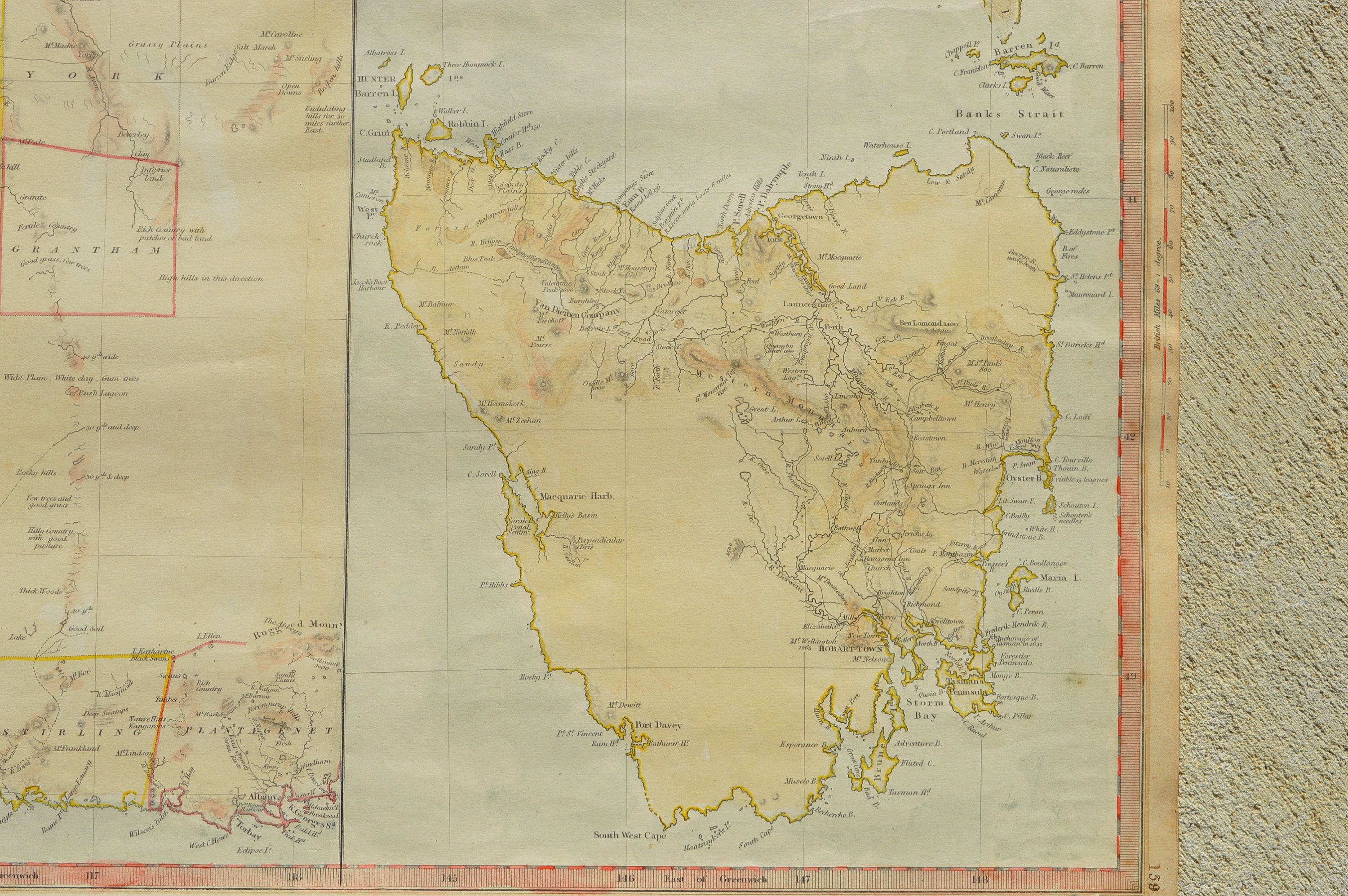 Antique Map 1833 Australian State Map West Australia and Van Diemen ...
