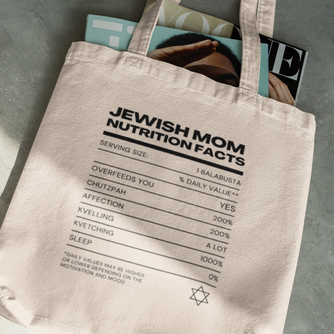 Jewish Mom Tote Bag Jewish Mom Nutrition Facts, Jewish Tote Bag ...