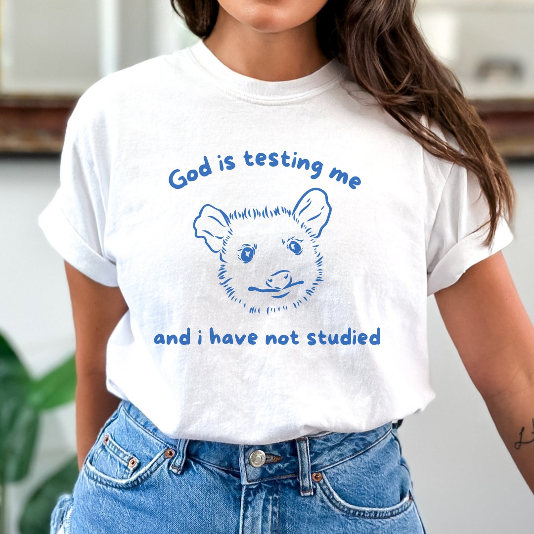 God is Testing Me Weirdcore Shirts That Go Hard Possum Shirt Possum T ...