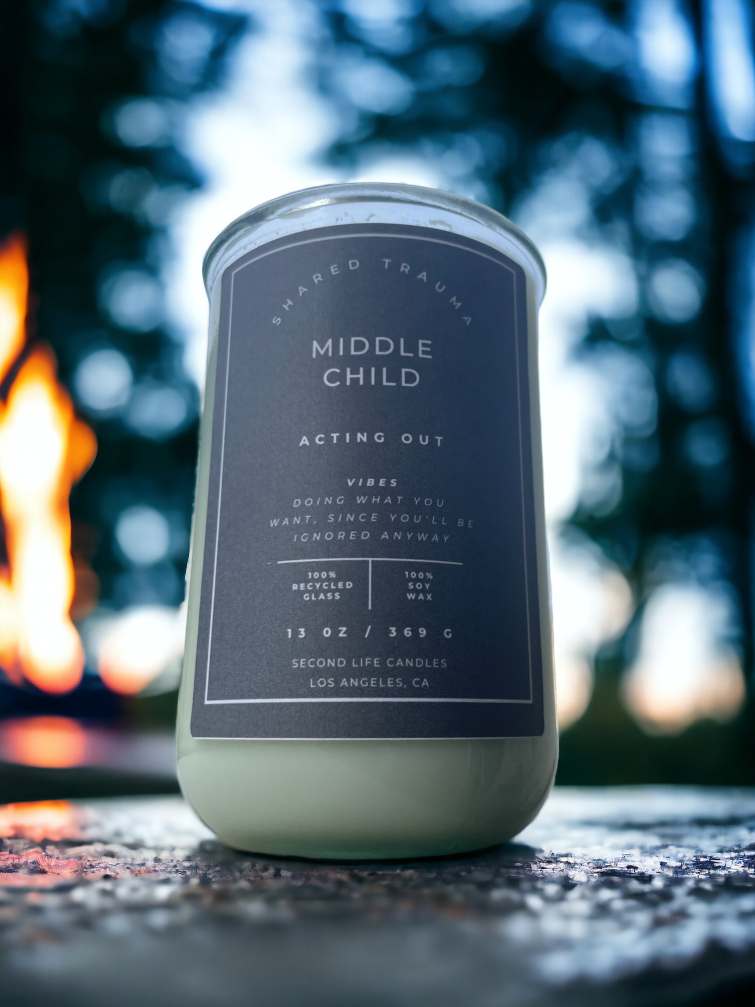Middle Child Candle - "shared Trauma" 12.5 Oz. Wood Wick Soy Luxury ...